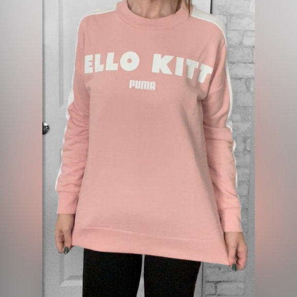 Puma | Sweaters | Puma X Hello Kitty Crew Sweatshirt Pink Small | Poshmark